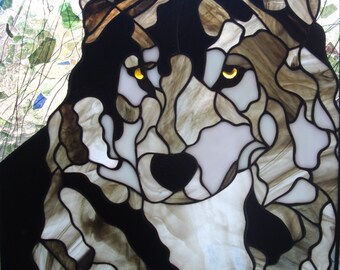 Stained glass wolf | Etsy