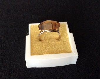 Brown stone ring | Etsy