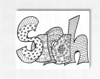 Color Your Name LAYLA Printable//name coloring//kids