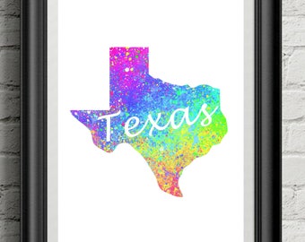 Texas watercolor | Etsy