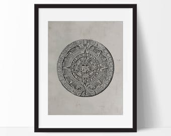 Aztec Mayan Calendar stone wall plaque Sun Stone home or