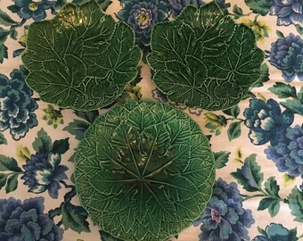 Green leaf plates | Etsy