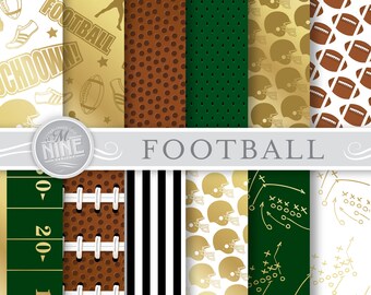 FOOTBALL PLAYBOOK Digital Paper / Football Party Printables