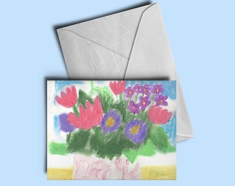 Flower greeting card | Etsy