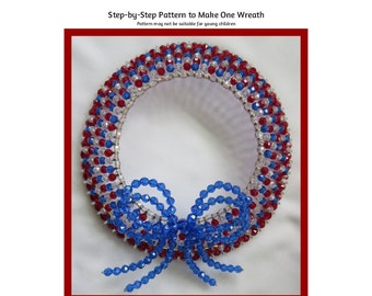 Autumn Beaded Wreath Safety Pin and Beading Pattern / Tutorial