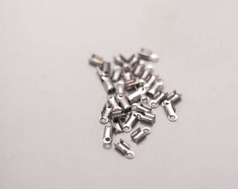 6pcs Silver Crimp Cord Ends Cap Findings Very Large Round