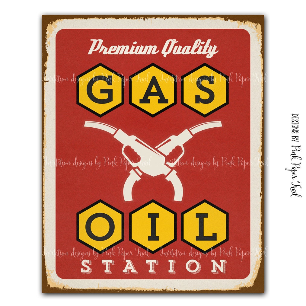 Vintage Garage Sign Car Shop Party Poster and Decoration