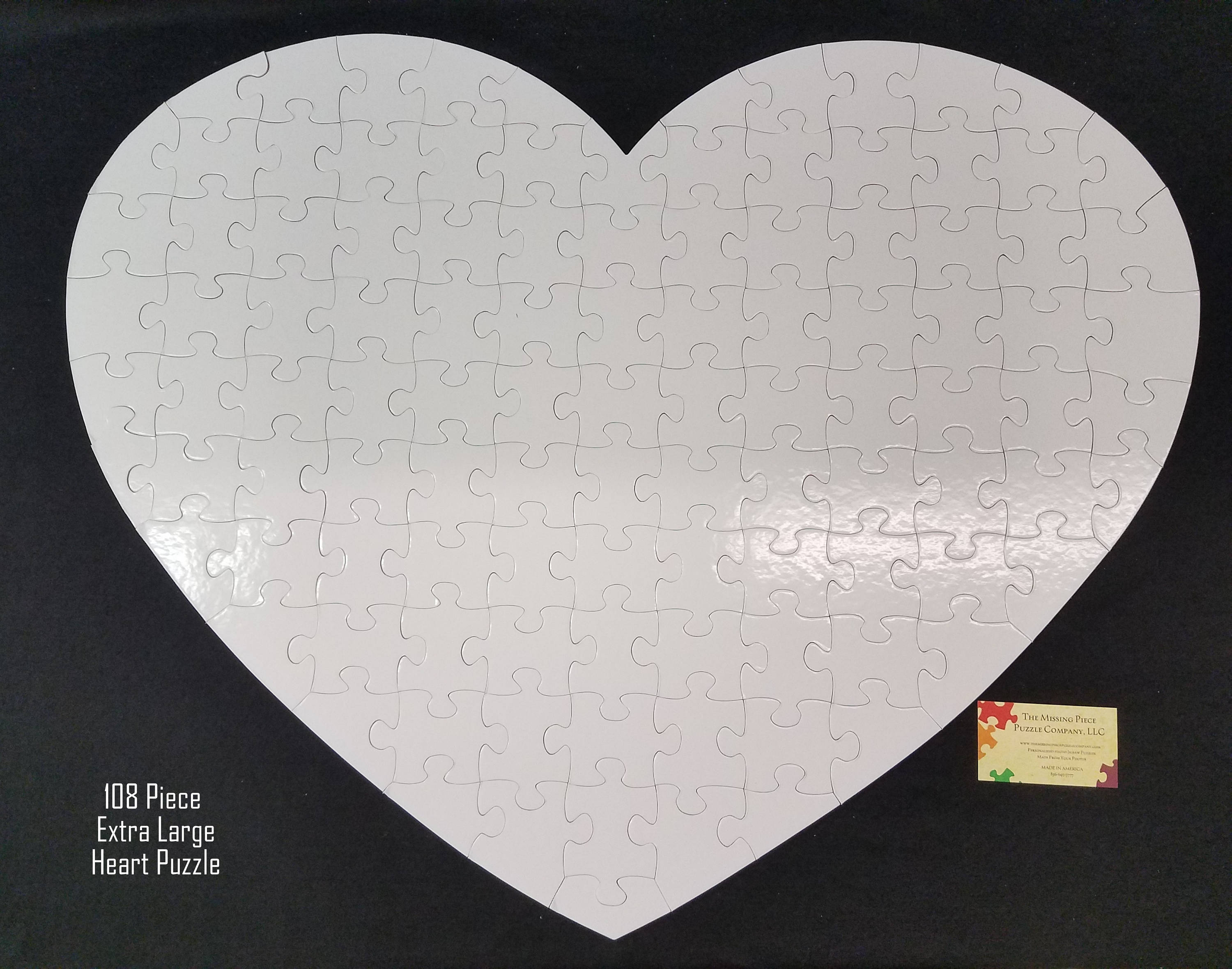 Large Heart Shape Puzzle Guest Book. This Blank White Puzzle