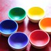 Rainbow Wooden Sorting Bowls Educational Montessori Waldorf