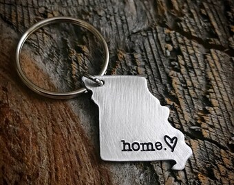 LARGE Custom USA state keychain any states US hand stamped