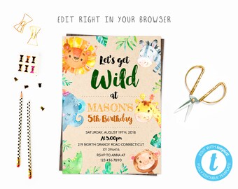 Lets get wild invite | Etsy