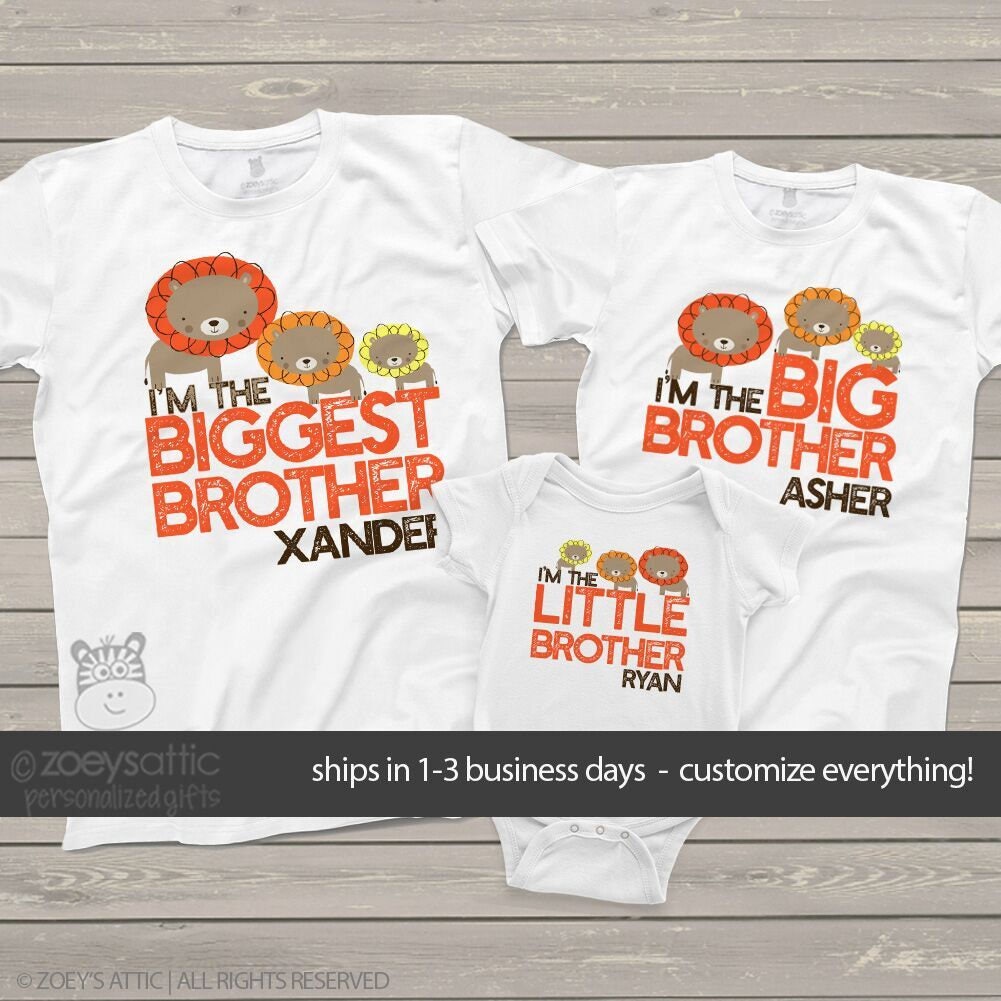 matching brother shirts sibling set of THREE shirts