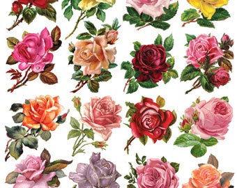Rose stickers | Etsy