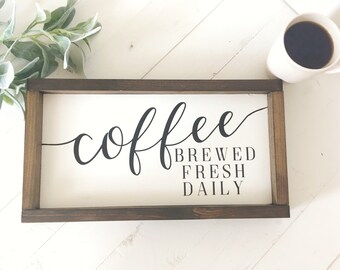 Wooden coffee sign | Etsy