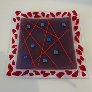 Fused glass plate | Etsy