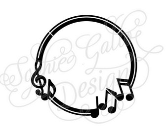 Music Note Monogram SVG DXF PNG digital download file
