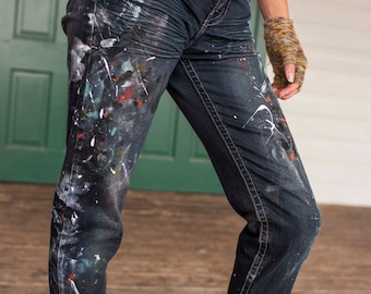 Splatter paint jeans | Etsy