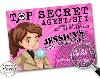 Secret agent invite | Etsy