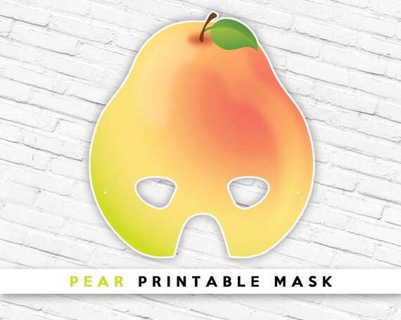 Pear Printable Party Mask Fruit Mask Inexpensive Play