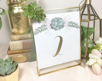 Gold table number | Etsy