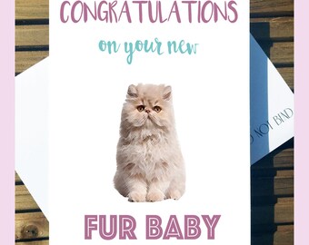 Fur baby card | Etsy