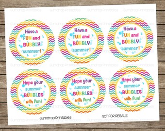EDITABLE End of School Year Bubble Tags INSTANT DOWNLOAD