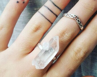 Quartz crystal ring | Etsy