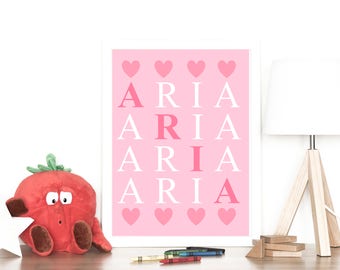 Aria name print | Etsy