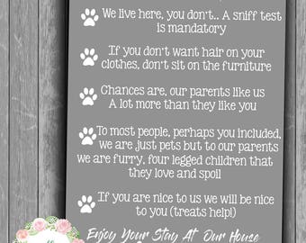 Dog rules sign | Etsy