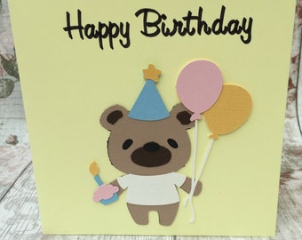 Teddy bear card | Etsy