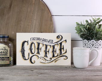 Wooden coffee sign | Etsy