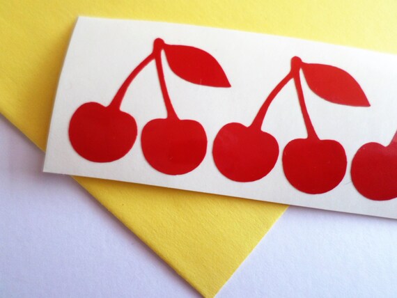 25 Cherry sticker Cherry decal Vinyl Wall Stickers Food