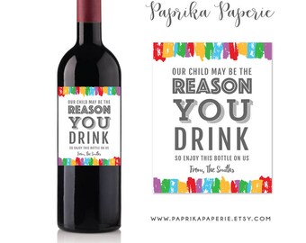 Daycare wine label | Etsy