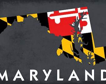 Maryland outline | Etsy
