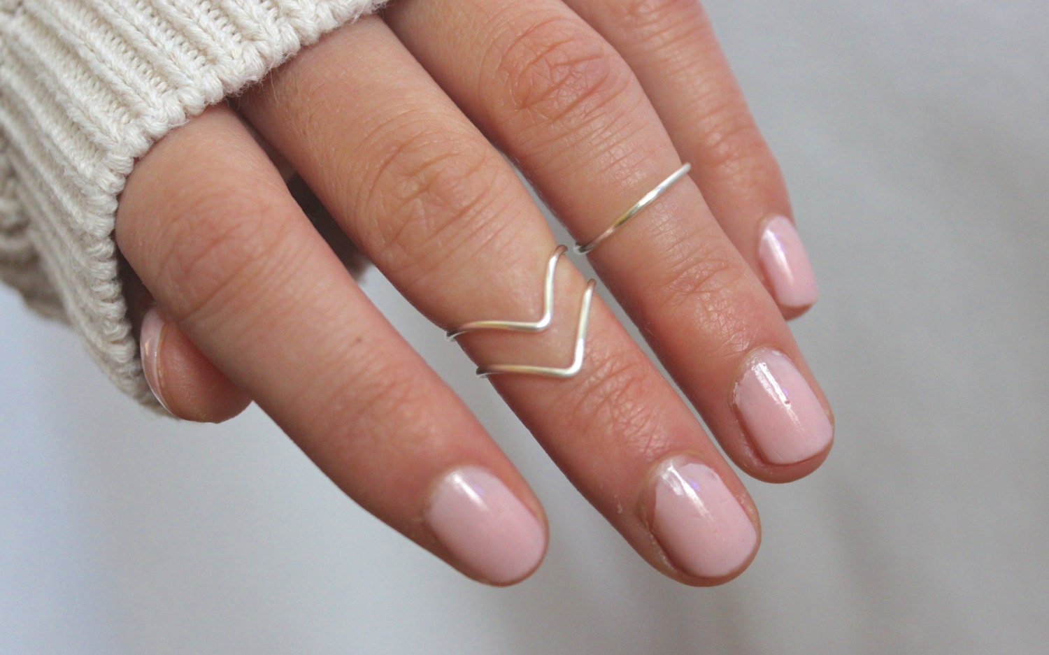 Knuckle Ring Midi Ring Stacking Ring set of 3