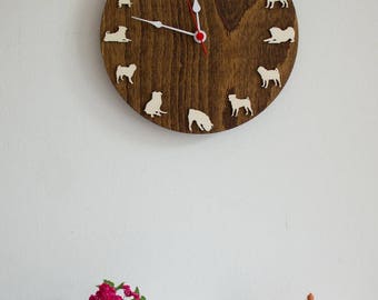 Pug clock | Etsy