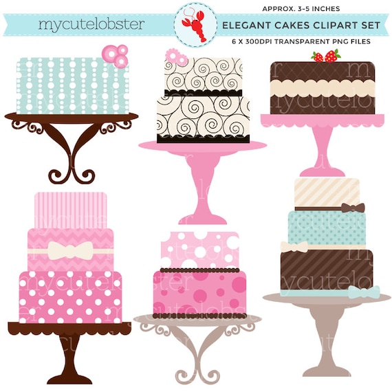 Cakes Clipart Set clip art set of elegant cakes personal