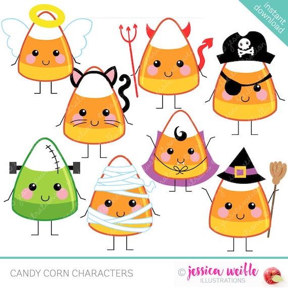 Candy Corn Characters Cute Digital Clipart Commercial Use OK