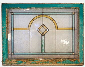 Antique stained glass window | Etsy