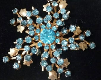 Blue rhinestone pin | Etsy