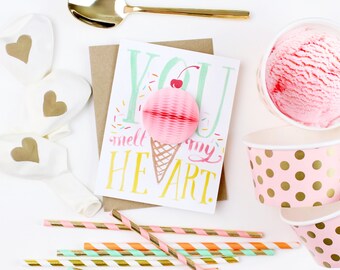 Ice cream card | Etsy