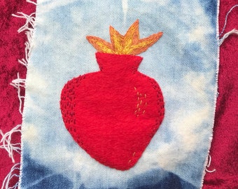 Sacred heart patch | Etsy