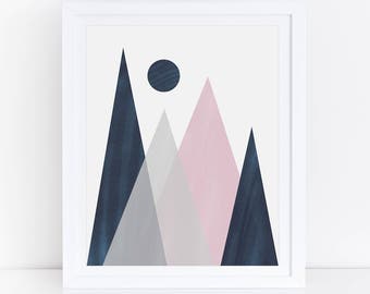 Pastel Watercolor Print Pastel Prints Mint Green And Pink