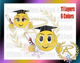 Emoji graduation | Etsy