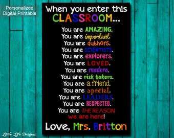 Classroom Wall Art. Classroom Decor. Teacher Sign. Teacher