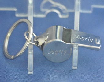 Personalized Coach Whistle Keychain Custom Engraved Free