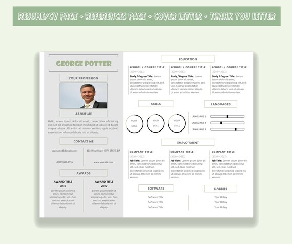 Horizontal Resume Template CV Template Pack Microsoft Word Horizontal Resume Template CV Template Pack Microsoft Word