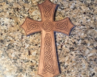 Wood burned cross | Etsy