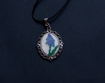 Embroidery pendant | Etsy