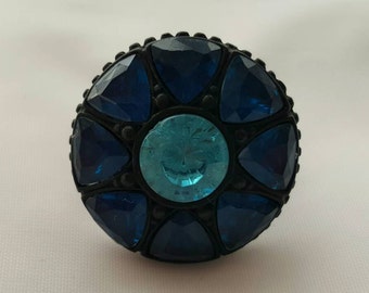 Blue resin ring | Etsy